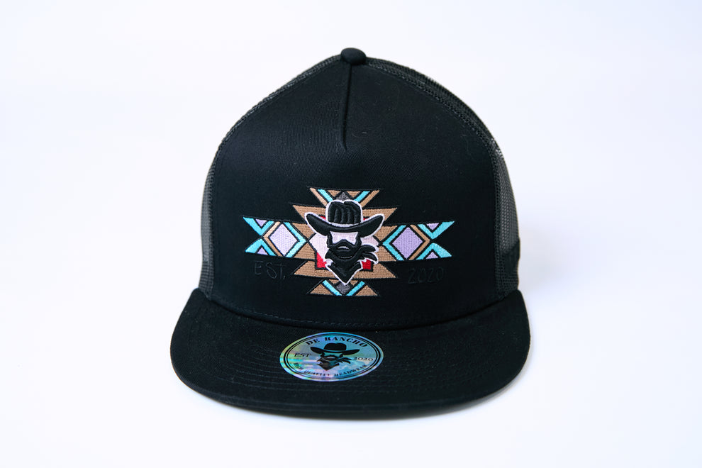 De Rancho Tribal Cross Cowboy Hat (Black) DR027 – deranchobrand